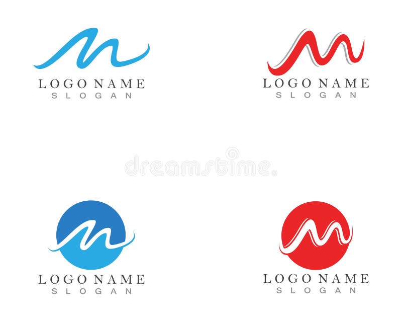 M Letter Wave Logo and Symbol Template Vector Icon Stock Vector ...