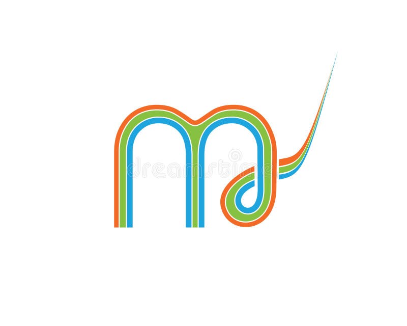 M Line Logo Rainbow Template Stock Vector - Illustration of modern ...