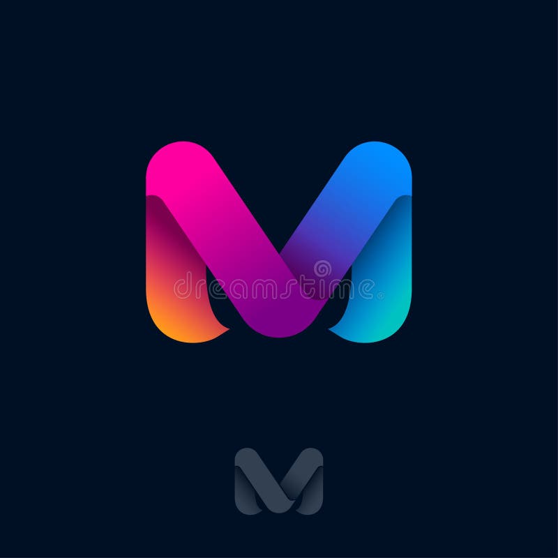 M Logo Consist of Rainbow Ribbons. M Origami Monogram. Network, Web ...