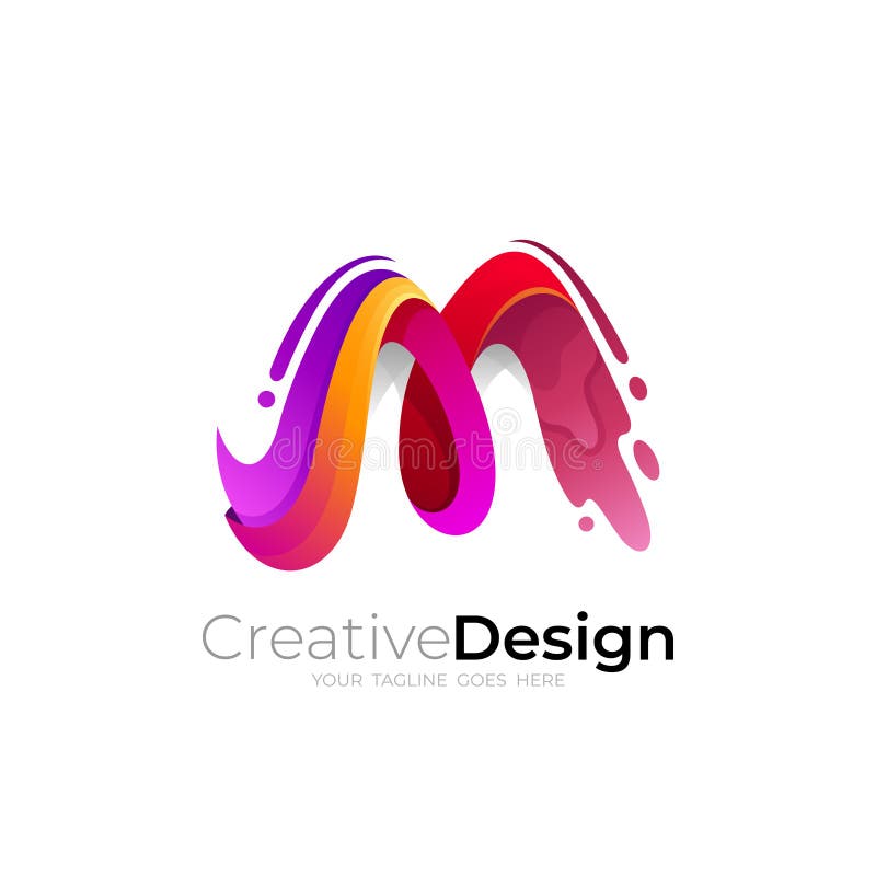 M Logo Design Colorful, Letter M Logo Stock Vector - Illustration of ...