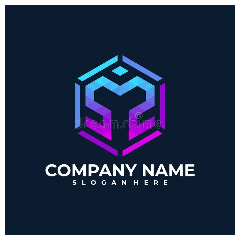 M2 Logo Design Template. Initial MZ Logo Concept Vector Stock ...