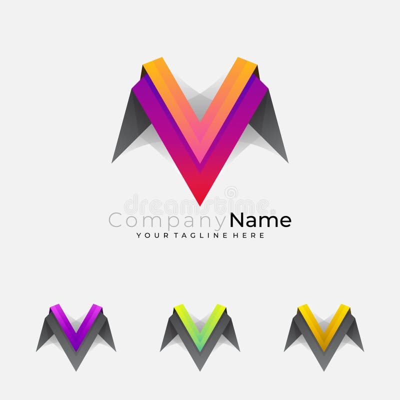 M Logo with Letter V Design Combination Stock Vector - Illustration of ...