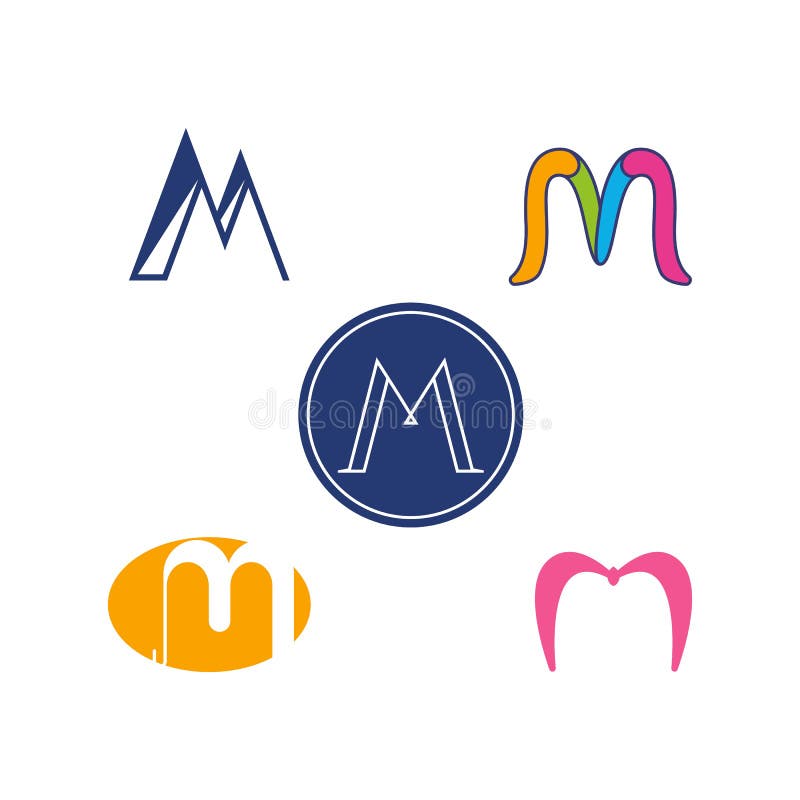 M Logo Pack, Letter M Alphabet Logo Pack Set Vector Stock Vector ...