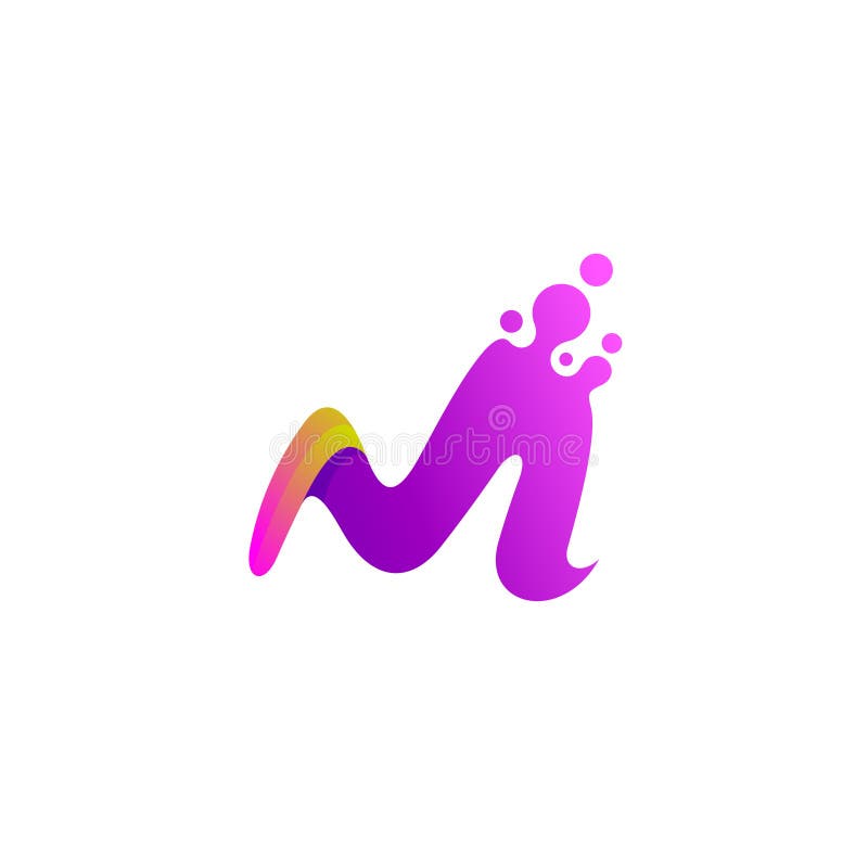 M Logo and Water Swoosh, Water Splash Icon Forming the Letter M Stock ...