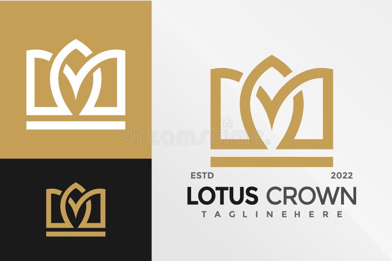M Lotus Crown Logo Design Vector Illustration Template Stock Vector ...