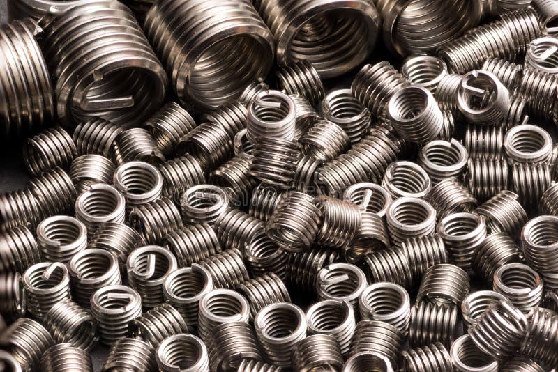 M4 and M10 helicoils. stock photo. Image of bouncy, helicoil - 67493556