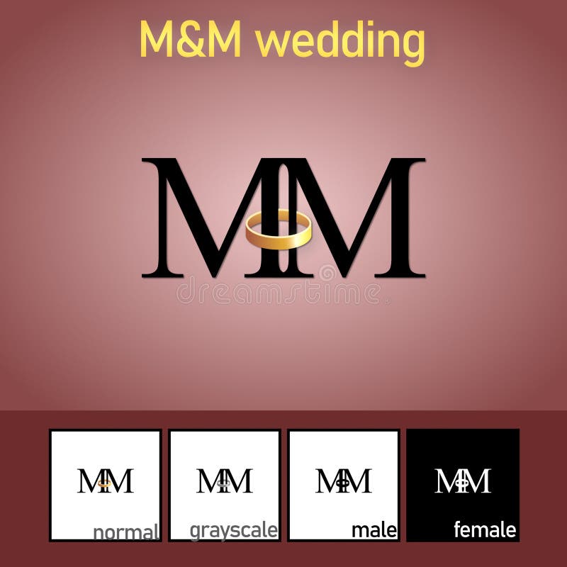 M and M Letter with Wedding Ring Logo. - Vector Stock Vector ...