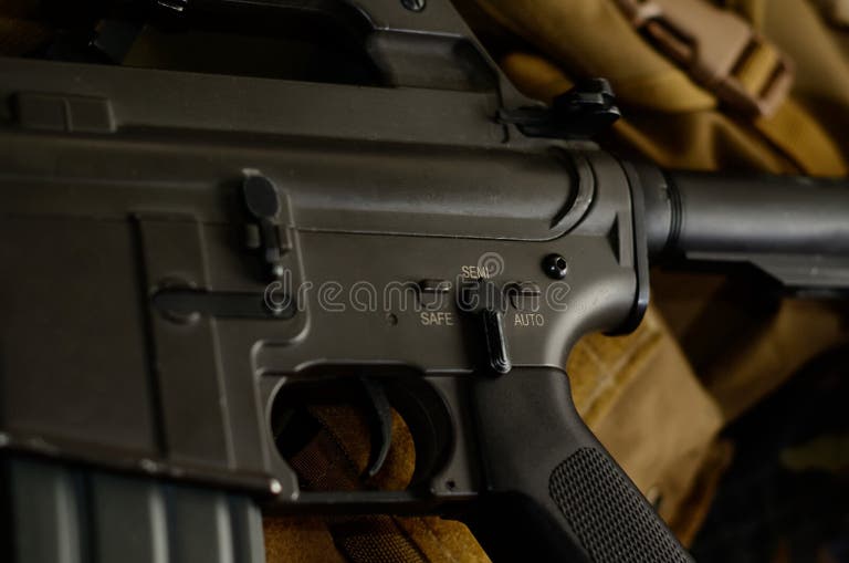 M16 Machine Gun Fire Selector Switch Stock Photo - Image of switch ...