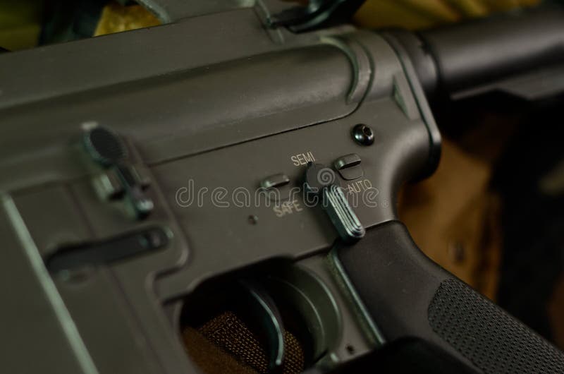 M16 Machine Gun Fire Selector Switch Stock Photo - Image of sporting ...