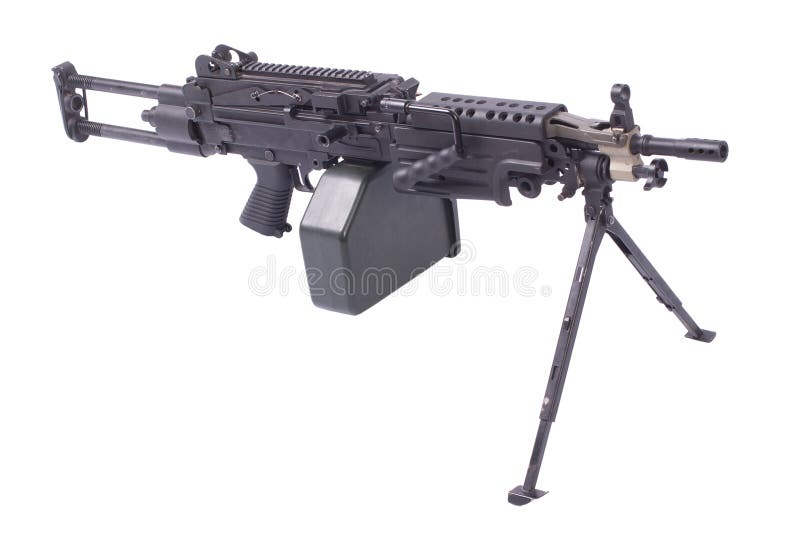 M249 machine gun stock image. Image of isolated, white - 39975063