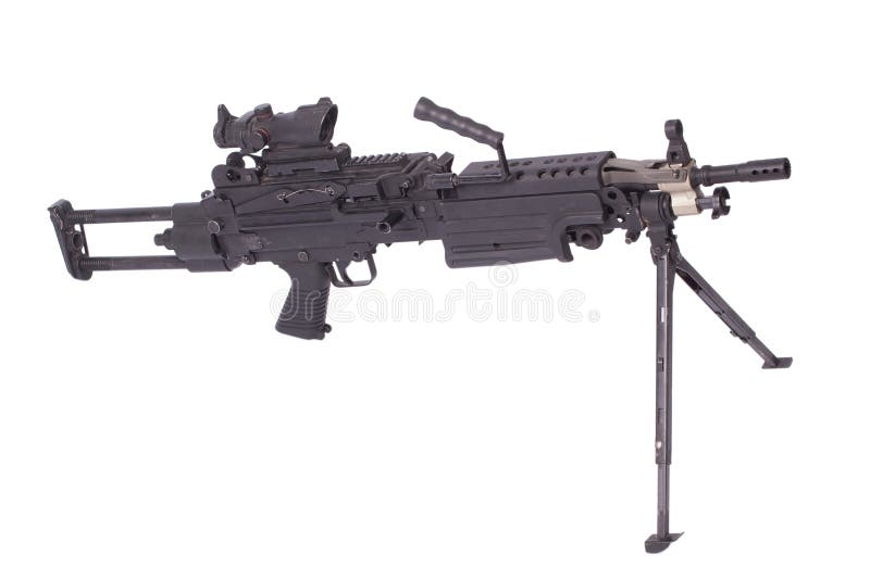 M249 machine gun stock image. Image of bullet, trigger - 41877939