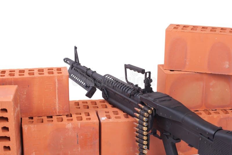 M60 machine gun stock image. Image of belt, wall, defend - 34121709