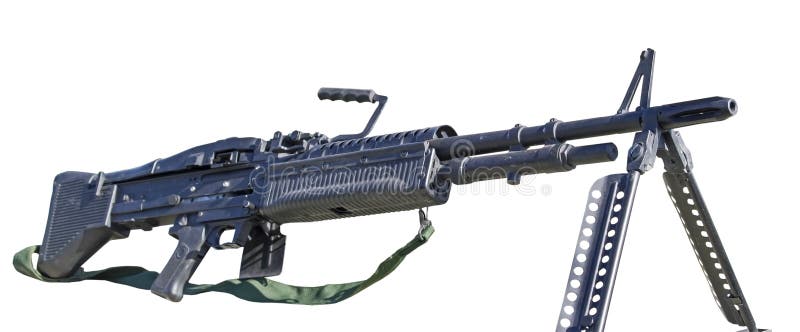 M60 machine gun on white stock image. Image of combat - 101847793