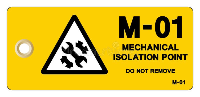 M01 Mechanical Isolation Point Tag Label Symbol Sign, Vector ...
