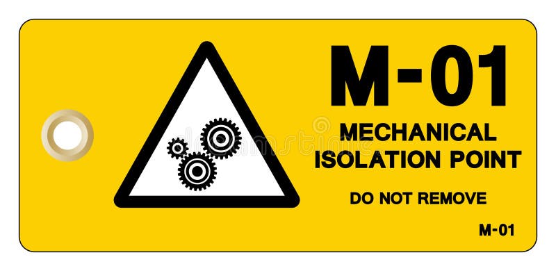 M01 Mechanical Isolation Point Tag Label Symbol Sign, Vector ...
