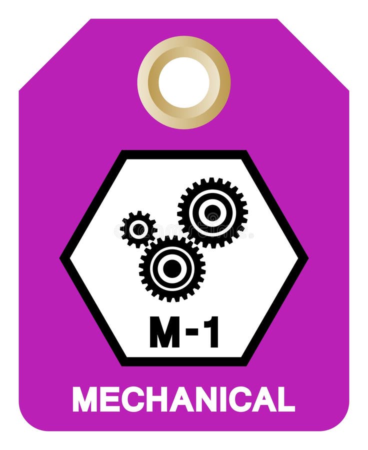 M-1 Mechanical Tag Label Symbol Sign, Vector Illustration, Isolate on ...