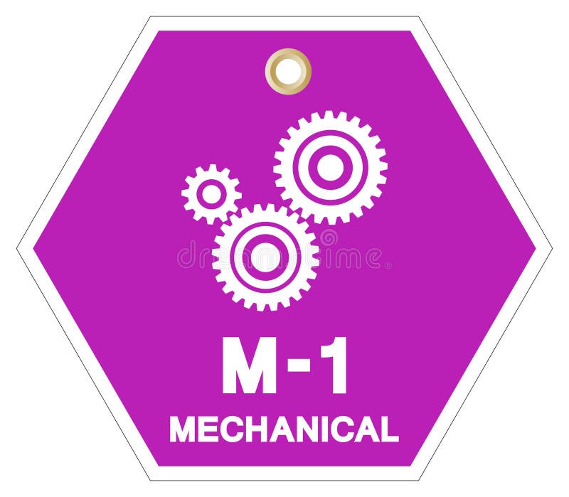 M-1 Mechanical Tag Label Symbol Sign, Vector Illustration, Isolate on ...