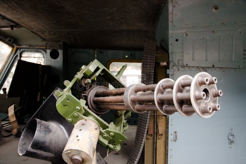 M134 Minigun Inside Huey Helicopter At War Remnants Museum In H Stock ...