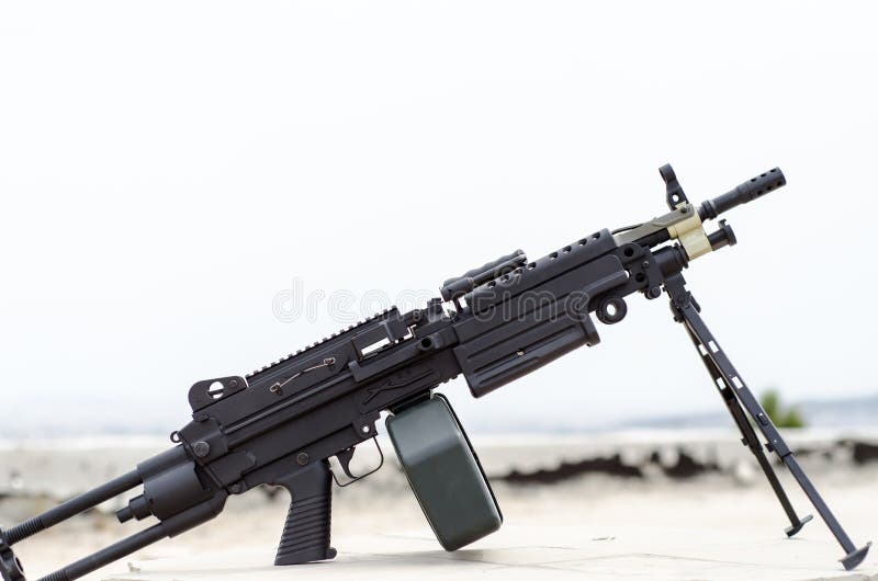 M249 Minimi Light Machine Gun Stock Image - Image of forces, trigger ...