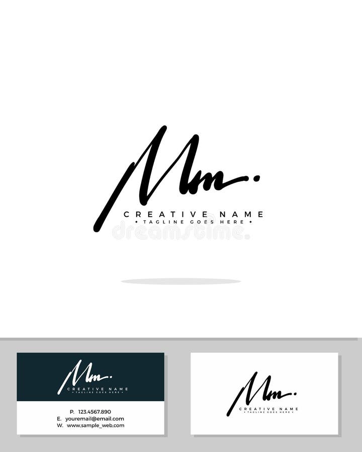 M MM Initial Logo Signature Vector. Handwriting Concept Logo. Stock ...