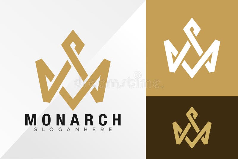 M Monarch Crown Logo Design Vector Illustration Template Stock Vector ...