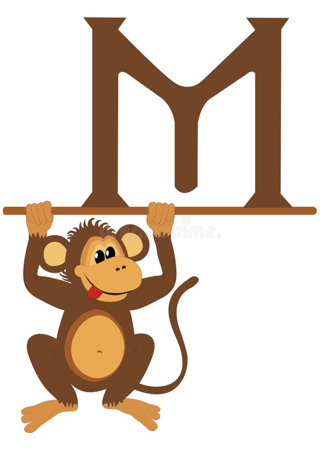 M for Monkey. Vector Illustration of Educational Alphabet Stock Vector ...