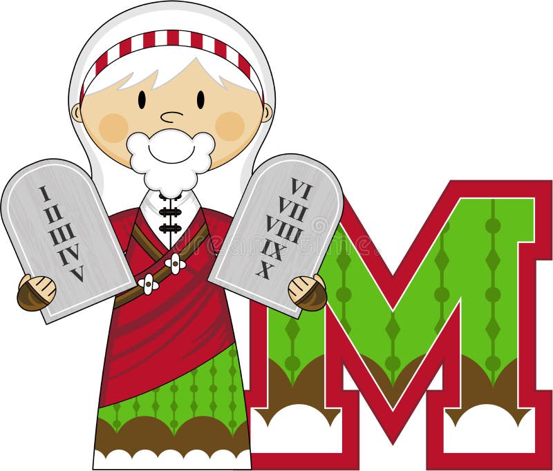 M is for Moses stock vector. Illustration of teaching - 89363134