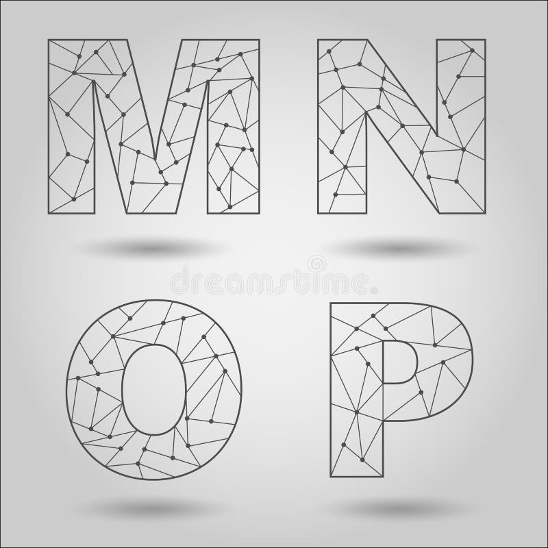 T Q R S Vector Mesh Letters, Vector Illustration Stock Vector ...