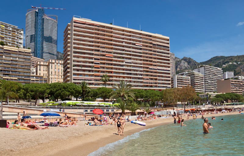 Mônaco - praia da cidade foto de stock editorial. Imagem de marco ...