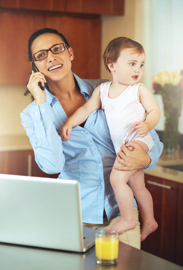 M.O.M. - Master of Multitasking. a Busy Young Mother at Home with Her ...