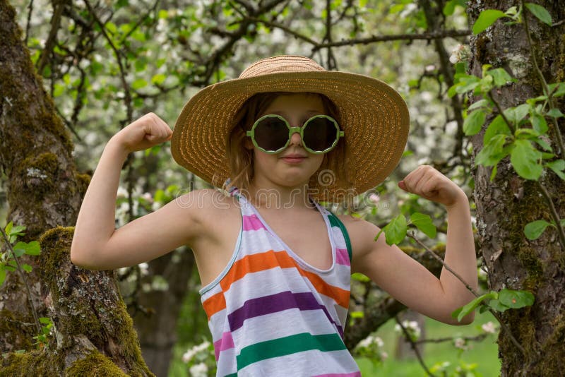 M Portrait Hat Tree Sunglasses Stock Photo - Image of nature, child ...
