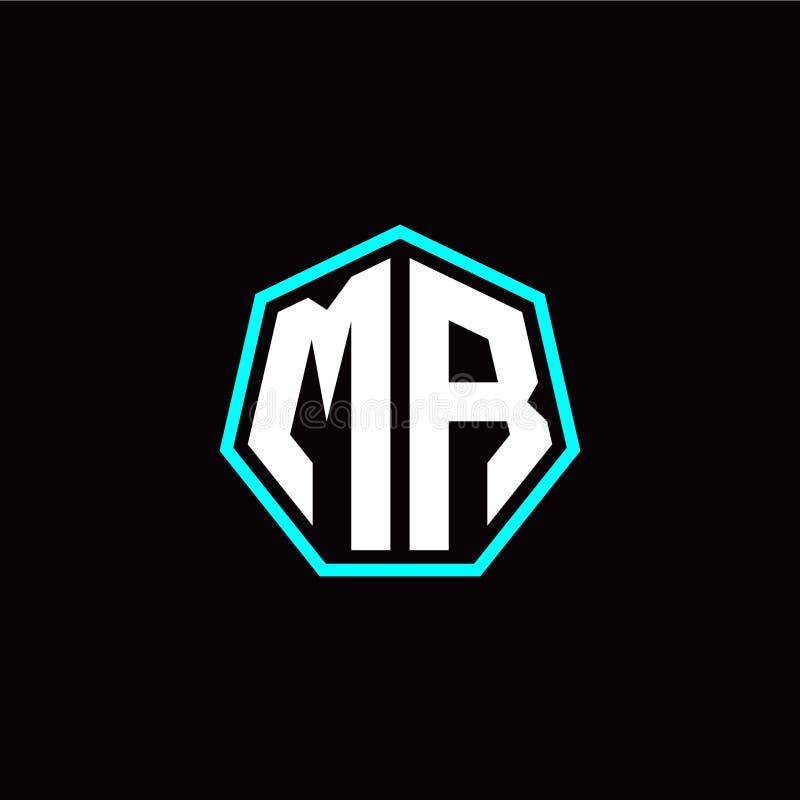 M R Initials Modern Polygon Logo Template Stock Vector - Illustration ...