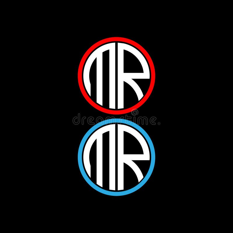 M R Letter Logo Creative Design on Black Color Background. Stock ...