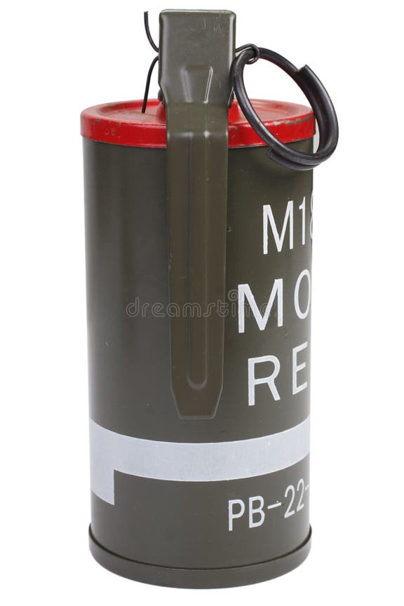 M18 Red Smoke Grenade stock image. Image of smoke, bomb - 44500687