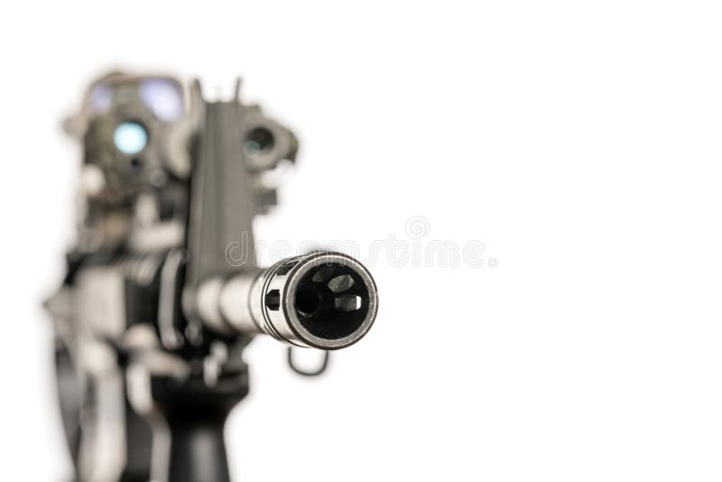 M4 Rifle with Optical Sight and Laser Device Stock Photo - Image of ...