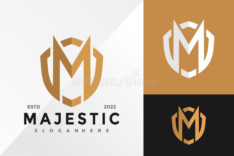 M Shield Monogram Logo Design Vector Illustration Template Stock Vector ...