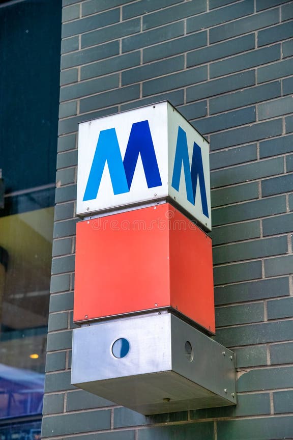 M Sign on the Streets of Manhattan Editorial Stock Photo - Image of ...