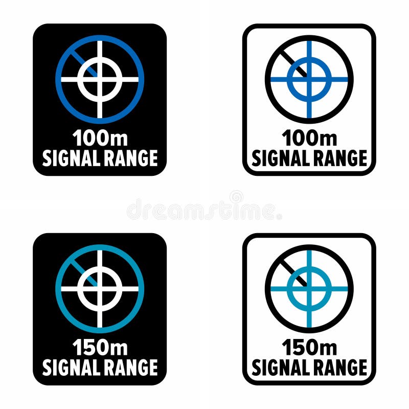 100m and 150m Signal Range Device Coverage Capability Information Sign ...