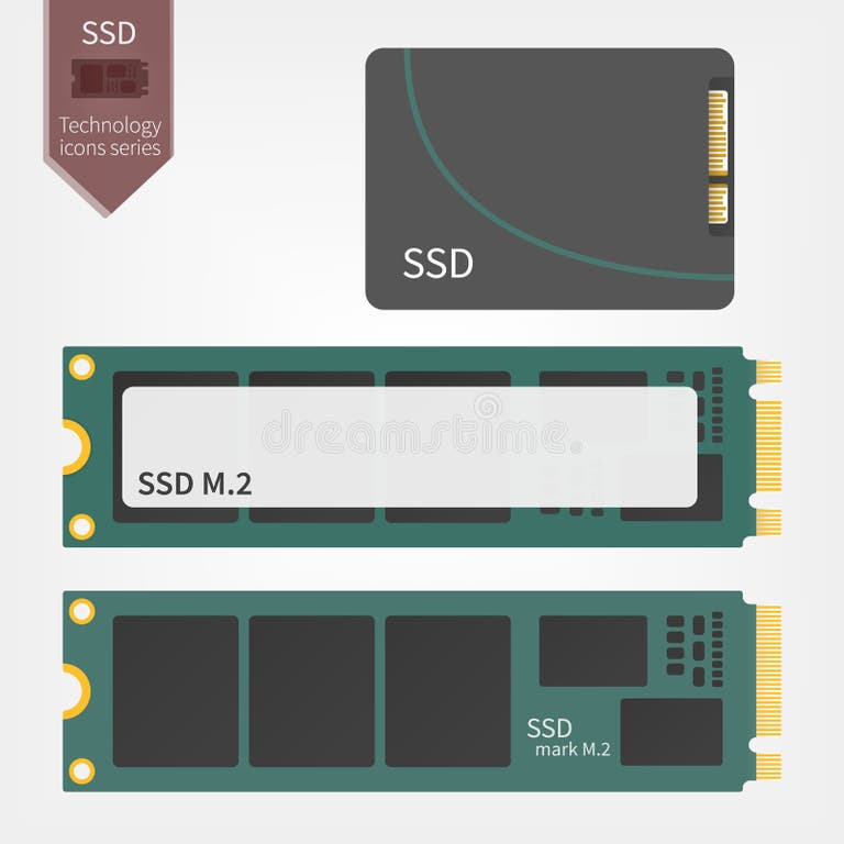 M.2 Solid State Drive in Different Form Factor Stock Vector ...