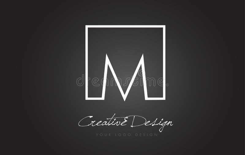 M Square Frame Letter Logo Design with Black and White Colors. Stock ...