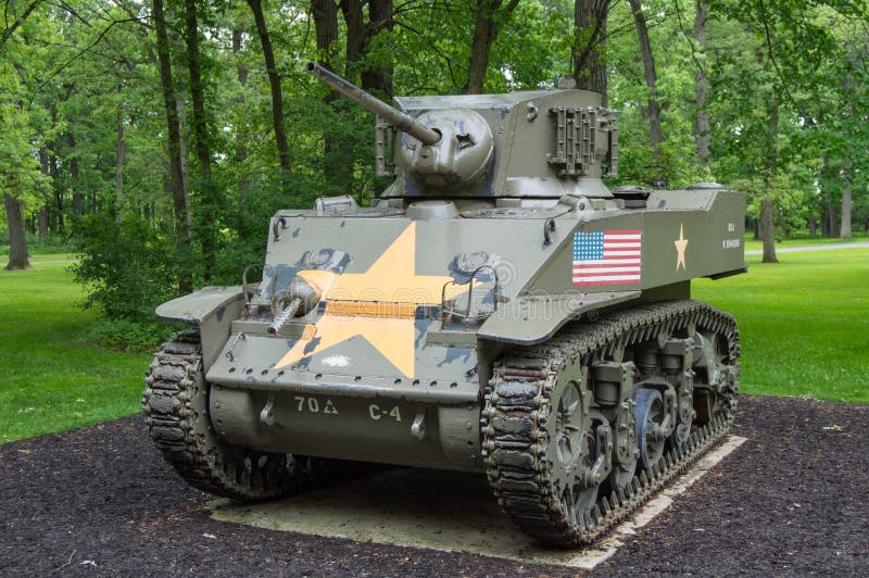 M5 Stuart Light Tank (Front View) Stock Photo - Image of machine ...