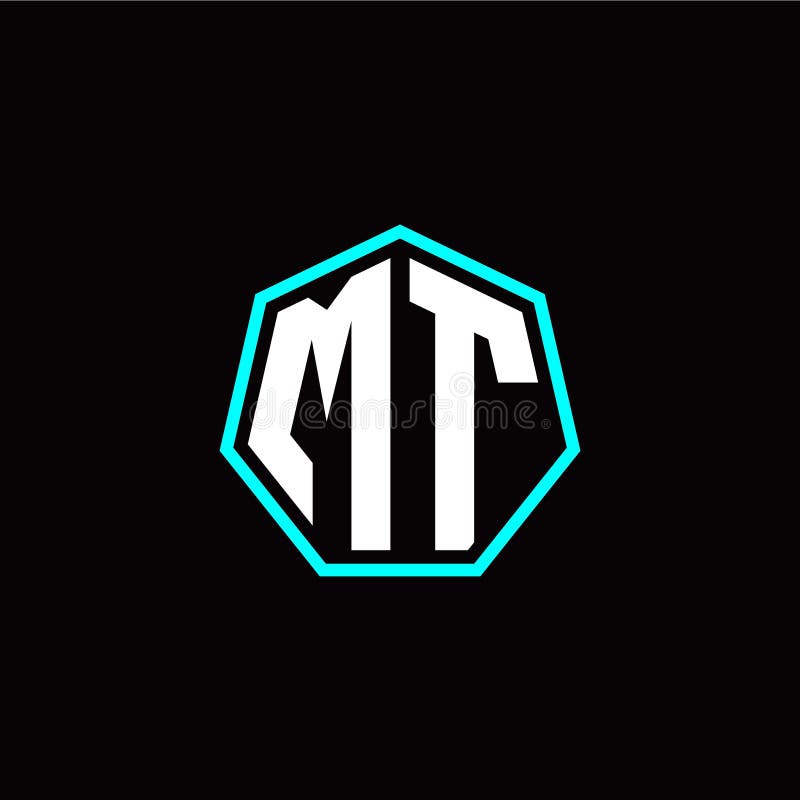 M T Initials Modern Polygon Logo Template Stock Vector - Illustration ...