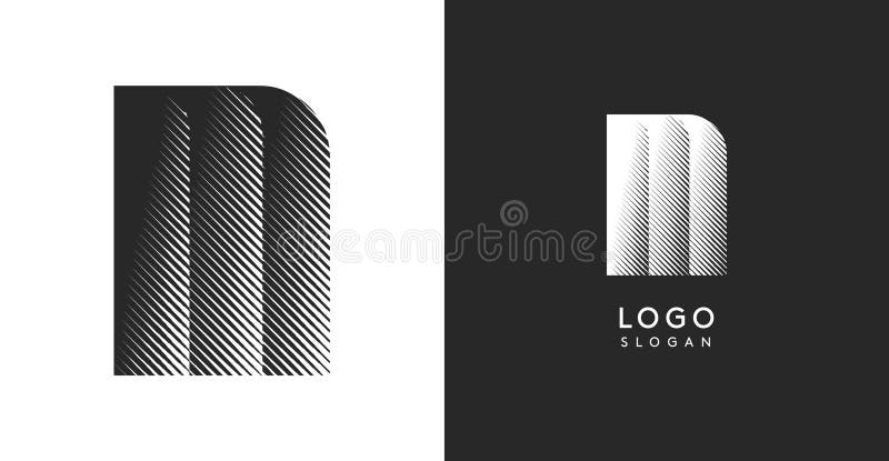 M Vector Letter. Sharp Contrast Monogram Strike Diagonal Hatching for ...