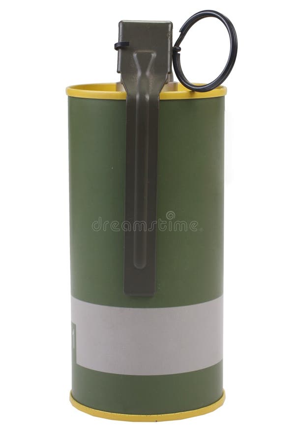 M18 Yellow Smoke Grenade stock image. Image of isolated - 101497269