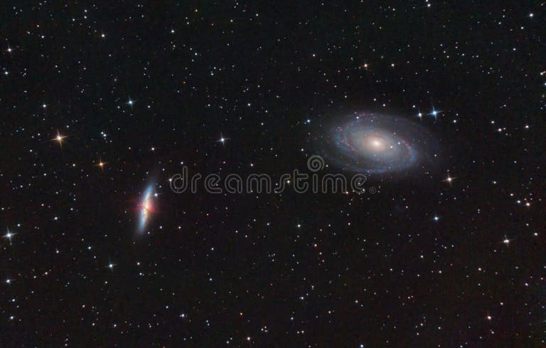 M81 and M82. Spiral and Exploding Galaxies. Stock Image - Image of ...