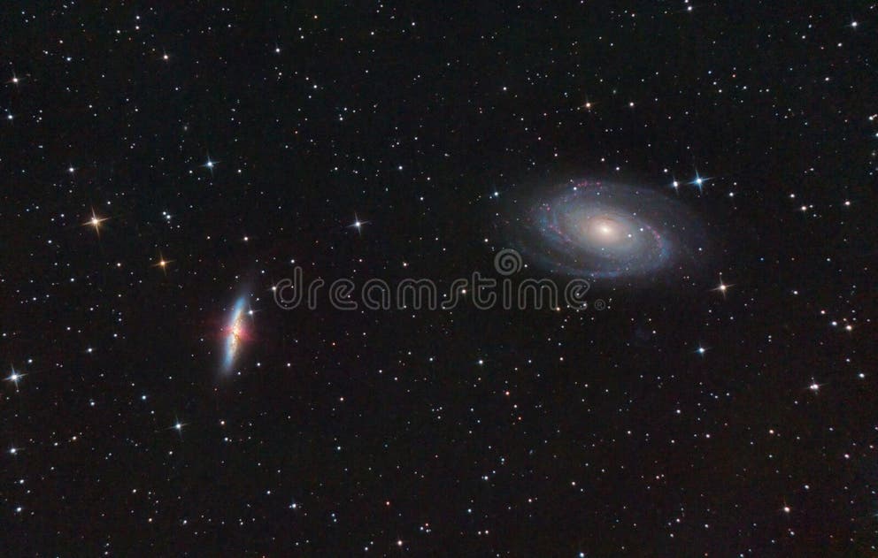 M81 and M82. Spiral and Exploding Galaxies. Stock Image - Image of ...