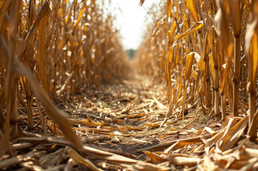 Maíz Seco Debido a La Sequía. Maíz Seco Stock de ilustración ...