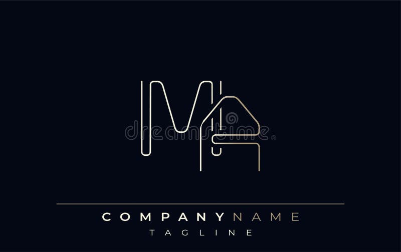 MA Abstract Line Style Logo Stock Vector - Illustration of identity ...