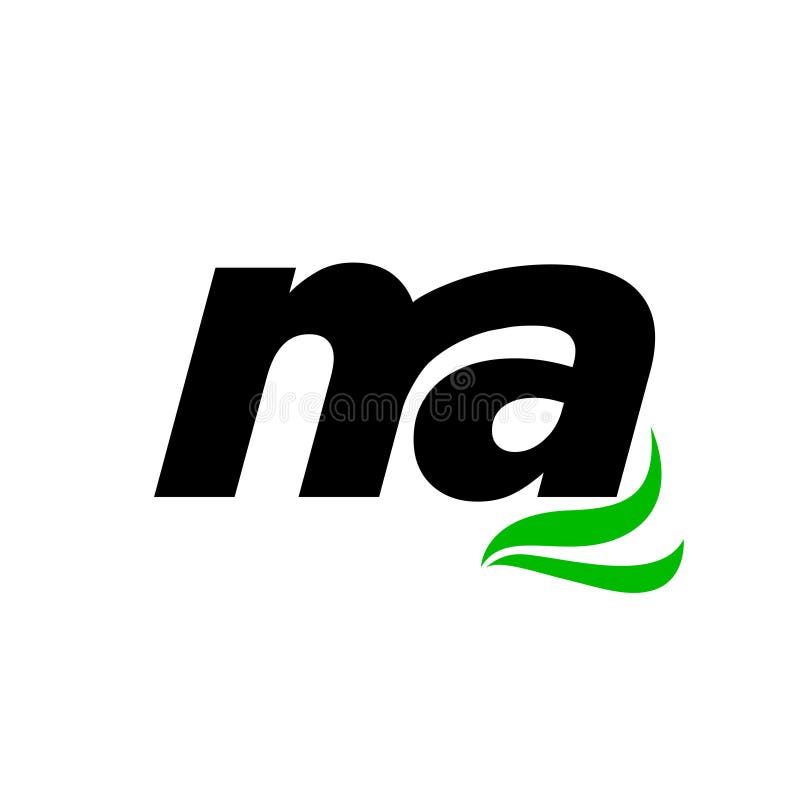 MA Company Name Initial Letters Monogram with Green Leaf. MA Icon Stock ...