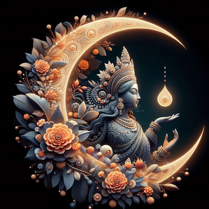 Ma Durga Hindu Godess Puja.Generative_ai Stock Illustration ...